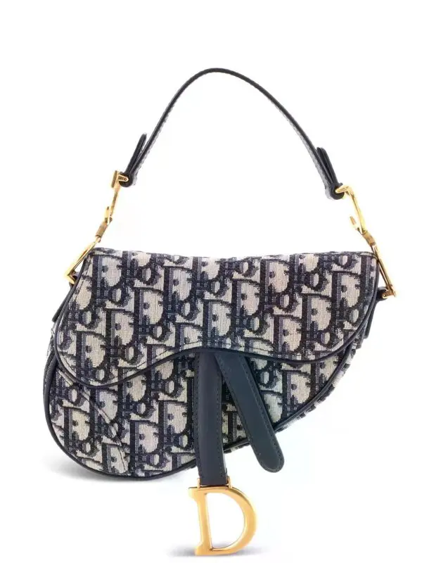Dior Saddle Oblique Canvas Mini Shoulder Bag - Blue