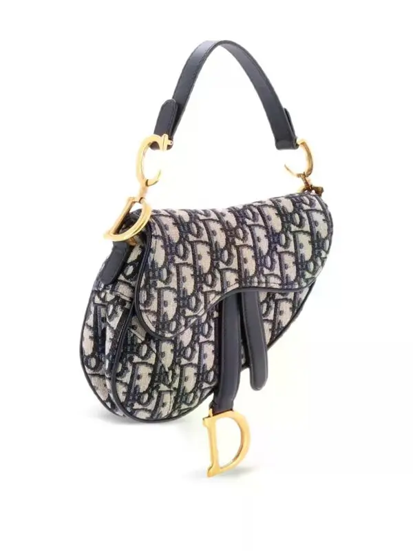 Dior Saddle Oblique Canvas Mini Shoulder Bag - Blue