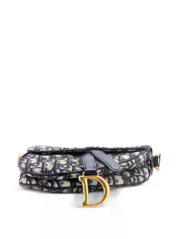 Dior Saddle Oblique Canvas Mini Shoulder Bag - Blue
