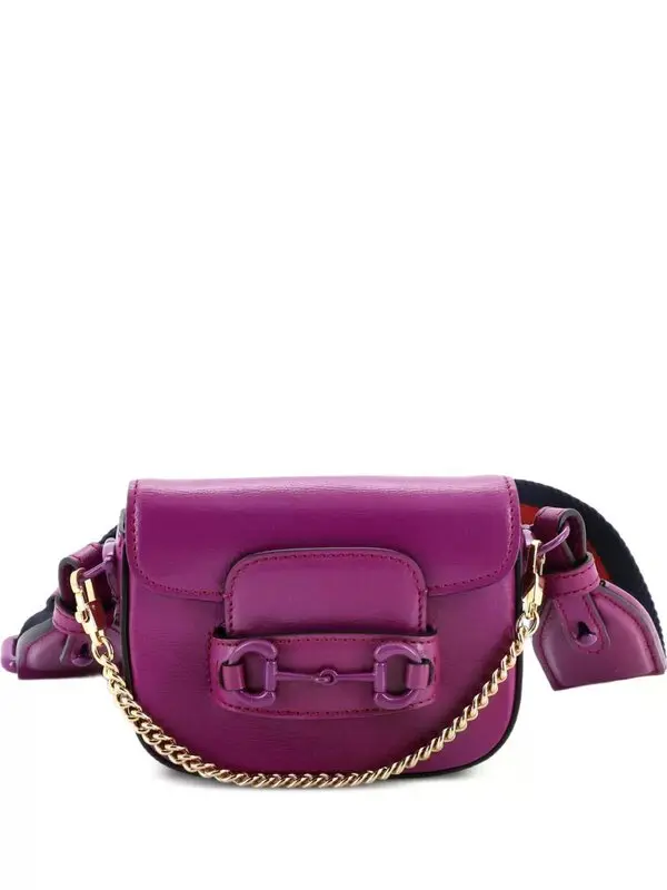Gucci Horsebit 1955 Leather Super Mini Bag - Purple