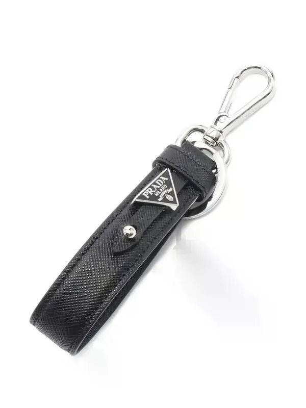 Prada 2020s Saffiano Leather Keyring - Black