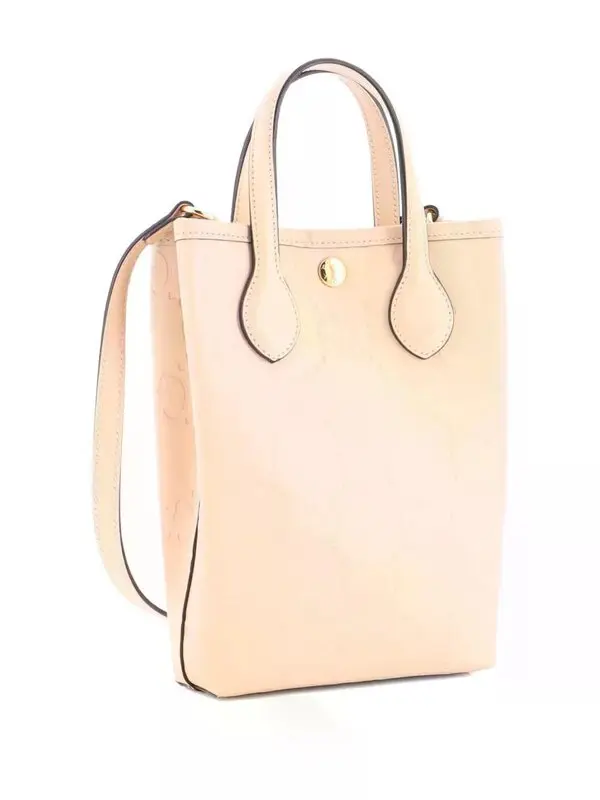 Gucci Vertical Gg Embossed Leather Mini Tote - Neutrals