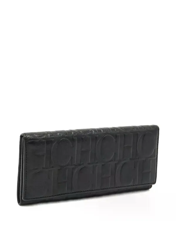 Carolina Herrera 2000s Monogram Continental Wallet - Black