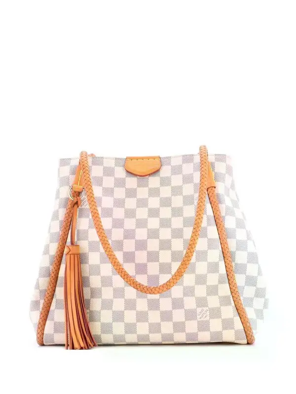 LOUIS VUITTON Propriano Handbag Damier Tote - White