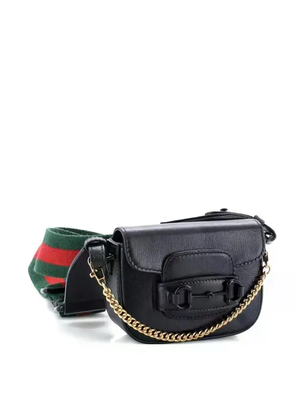 Gucci Horsebit 1955 Flap Wallet With Strap - Black