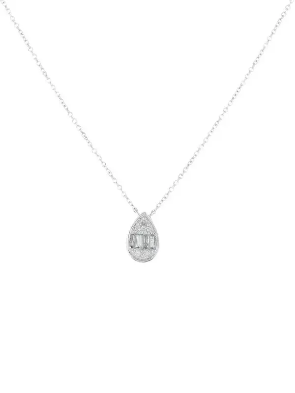 LB EXCLUSIVE 14k White Gold Diamond Pendant Necklace