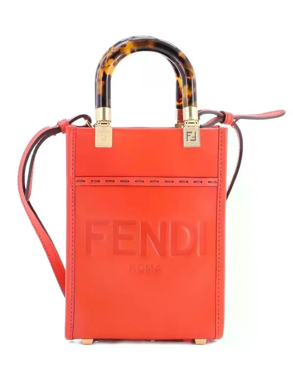 Fendi Sunshine Shopper Tote Leather Mini Crossbody Bag