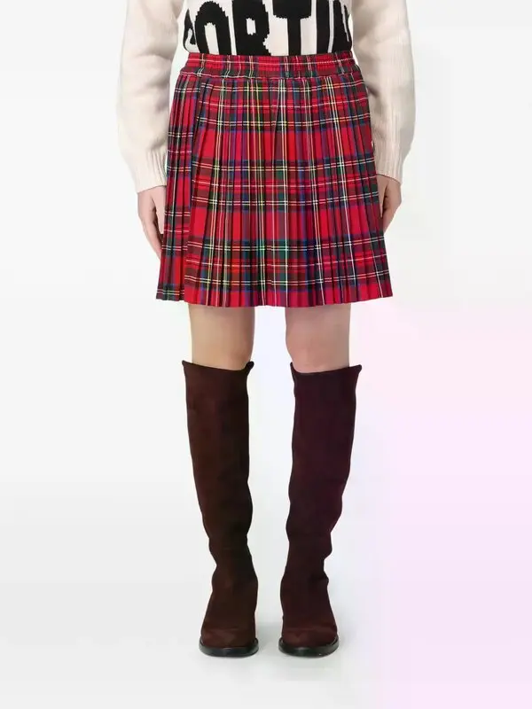 MC2 SAINT BARTH Tabatha Tartan Pleated Mini Skirt