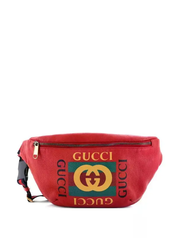 Gucci Logo Printed Leather Belt Bag