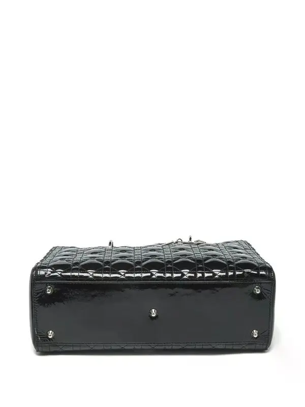 Dior Lady Top Handle Bag Patent Leather - Black