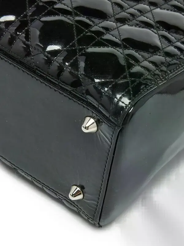 Dior Lady Top Handle Bag Patent Leather - Black