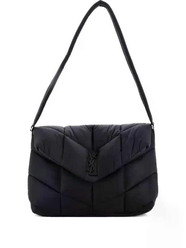 Saint Laurent Loulou Puffer Econyl Shoulder Bag - Black