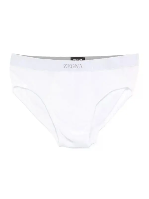 Zegna Logo-waistband Briefs - White