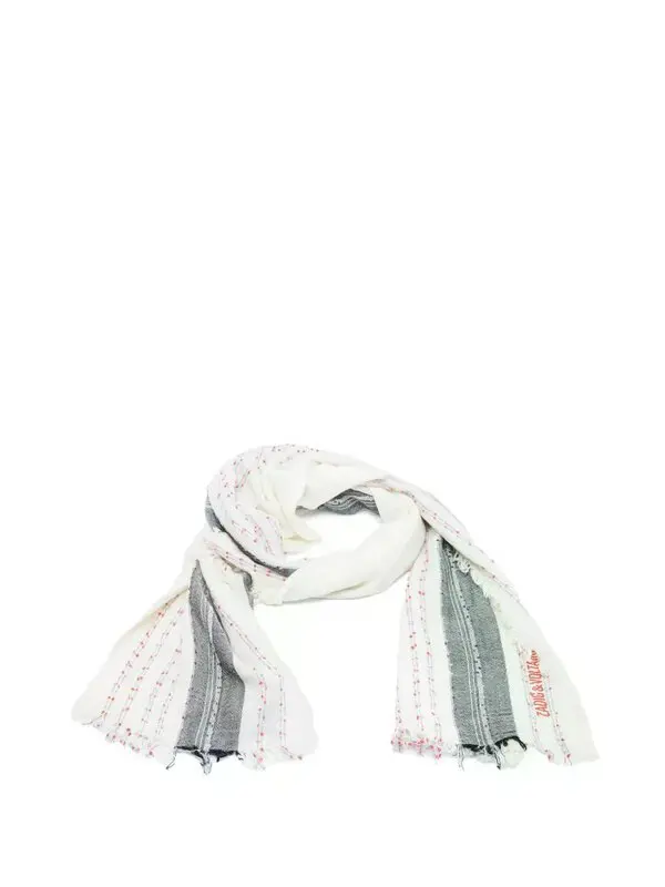 Zadig&Voltaire Beaded Striped Scarf - Neutrals