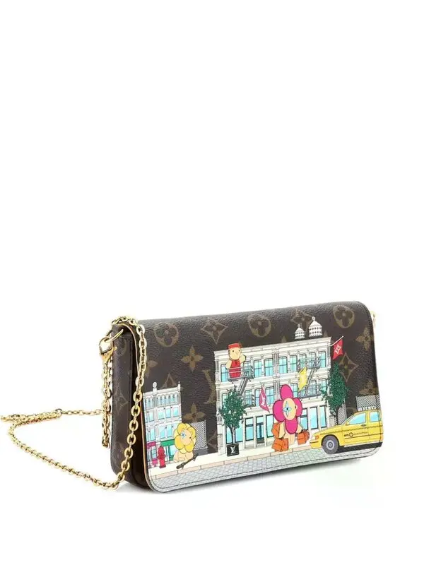 LOUIS VUITTON Felicie Pochette Limited Edition Vivienne Xmas Monogram Canvas - Brown