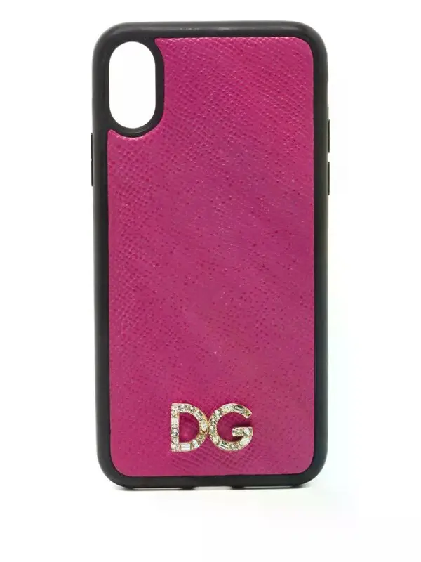 Dolce & Gabbana Leather Iphone X Case - Pink