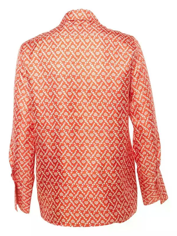 Sandro Floral-print Silk Shirt - Red