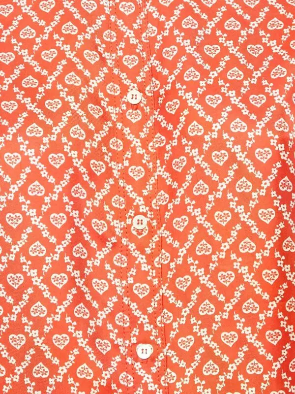 Sandro Floral-print Silk Shirt - Red