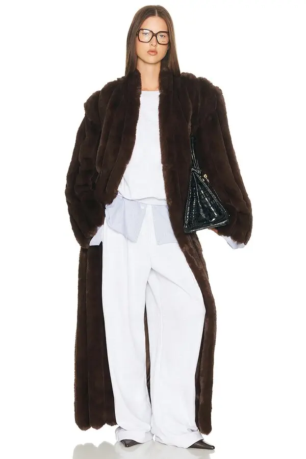 HELSA The Irina Faux Fur Coat - Java