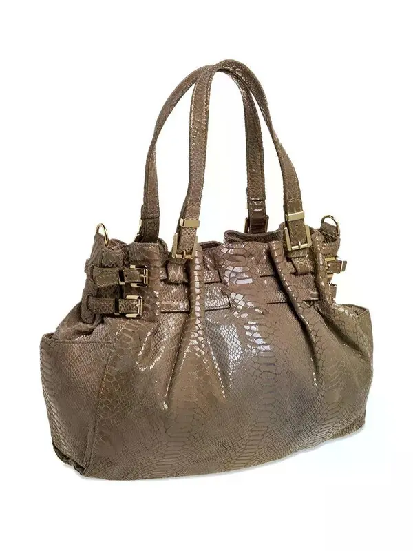 Michael Kors Python Effect Patent Leather Shoulder Bag