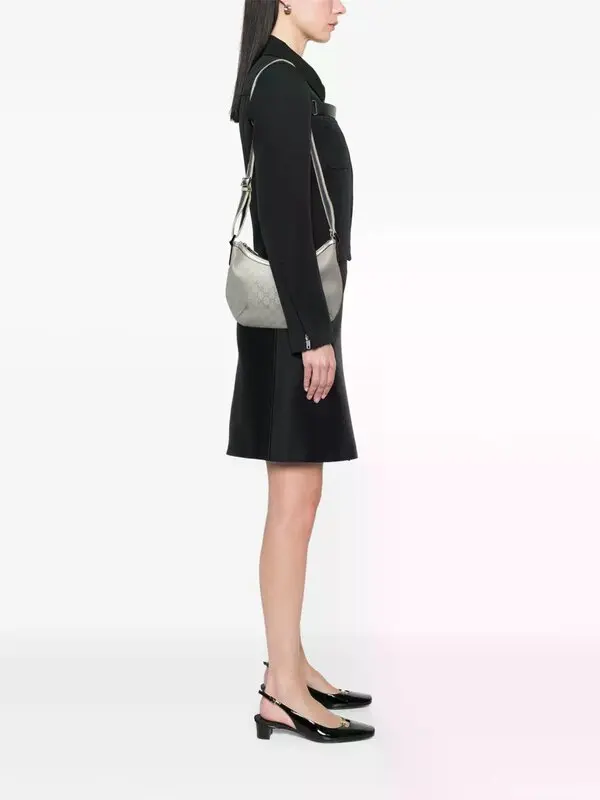 Gucci Gg Imprime Web Crossbody Bag - Silver