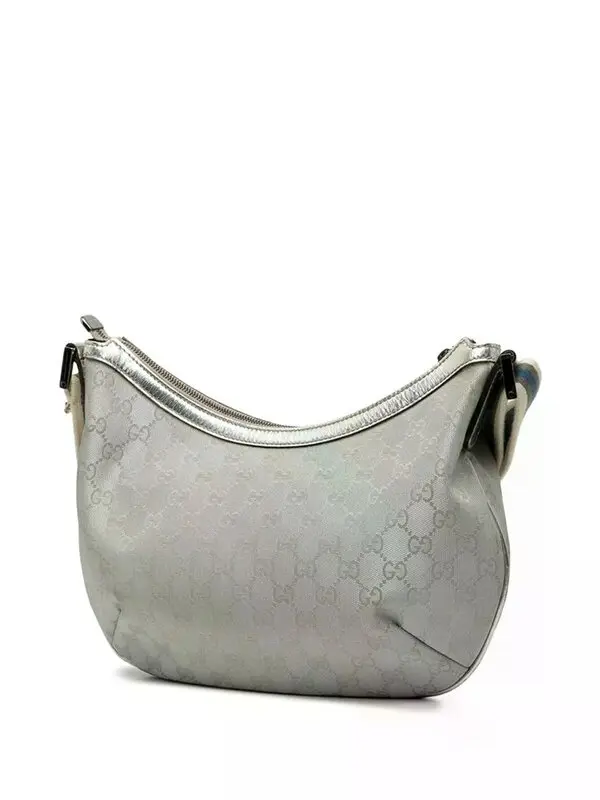 Gucci Gg Imprime Web Crossbody Bag - Silver