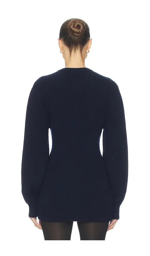 HELSA Devika Wool Cashmere Cardigan - Navy