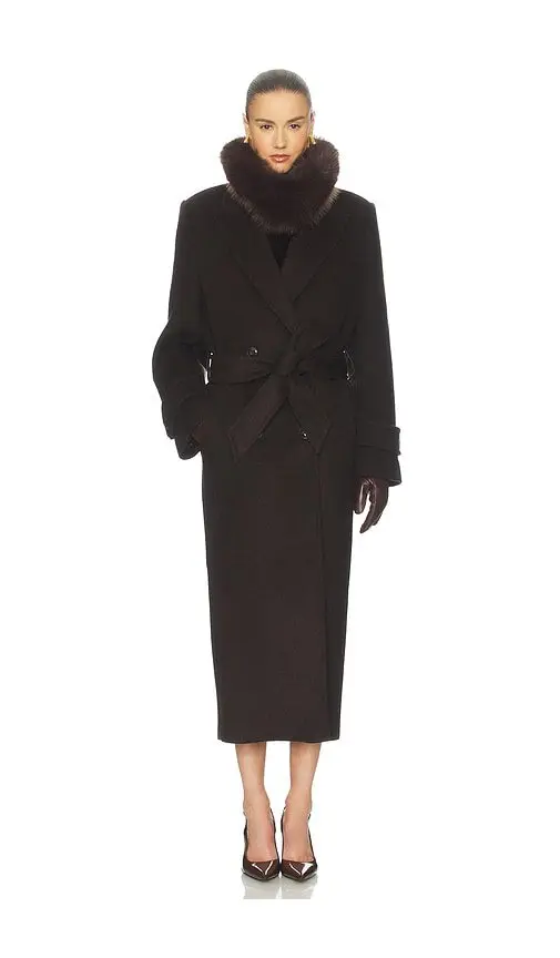 HELSA Bold Shoulder Long Coat