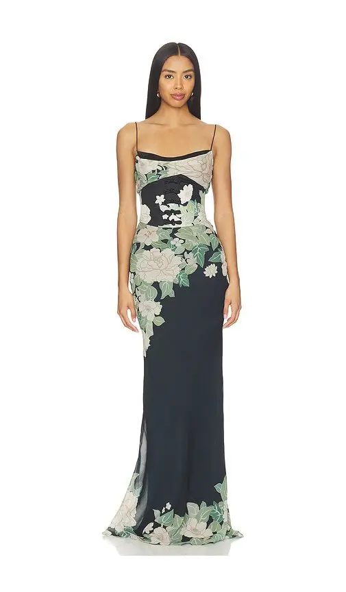 SAU LEE Esme Dress - Black Multi