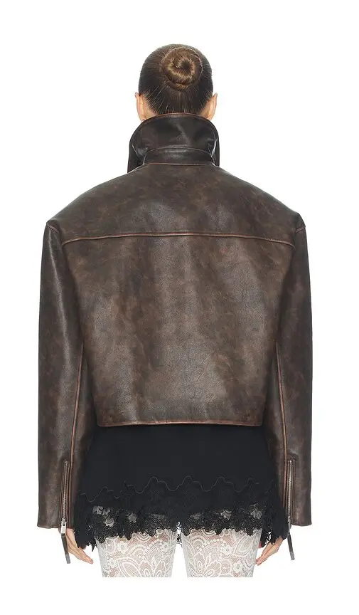 HELSA Leather Oversized Moto Jacket