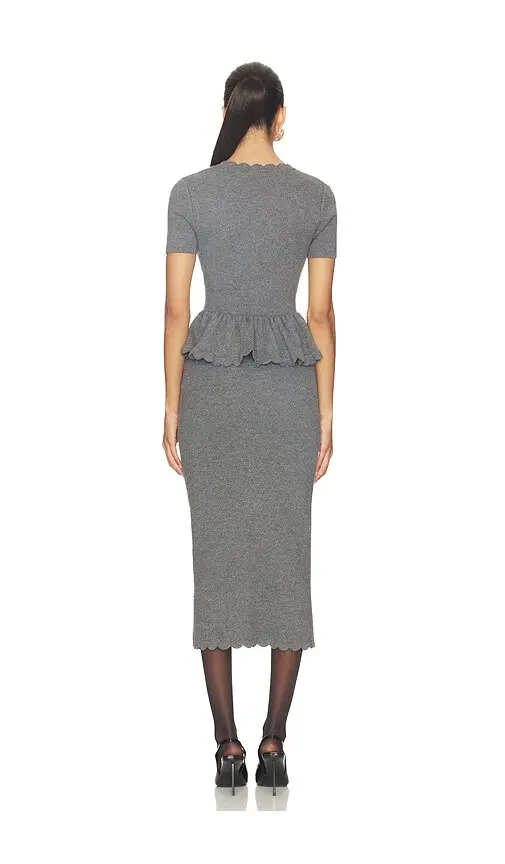 SELF-PORTRAIT Peplum Knit Midi Dress
