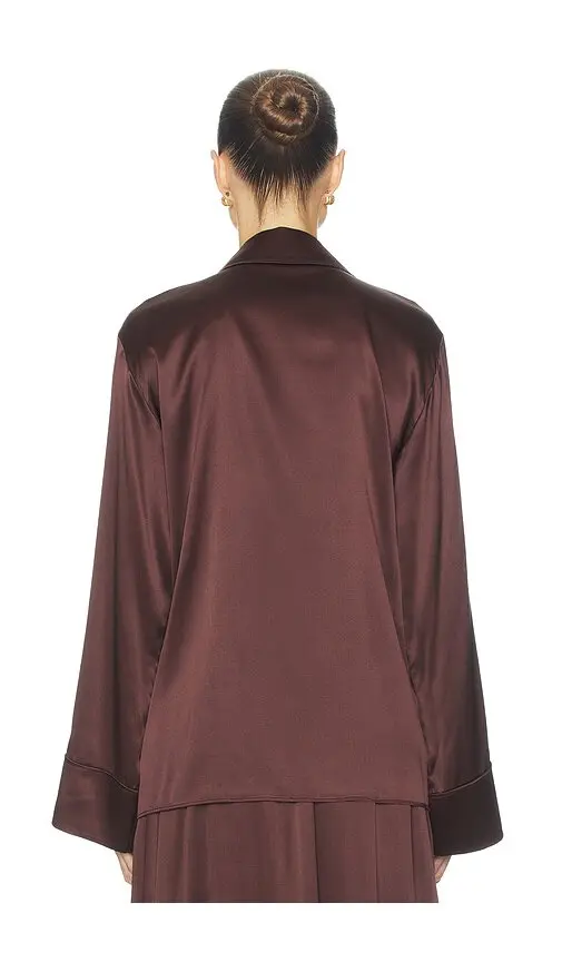 HELSA Silk Charmeuse Pajama Shirt