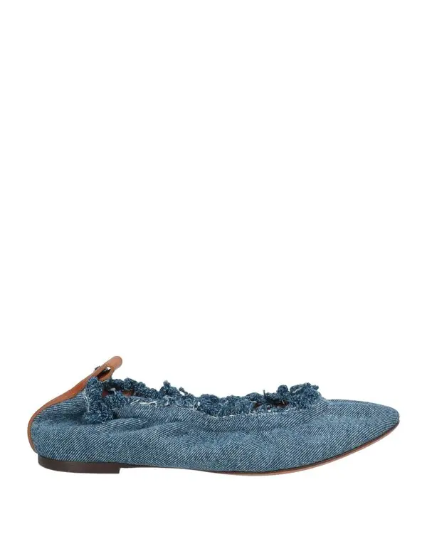 LANVIN Cotton And Calfskin Ballet Flats