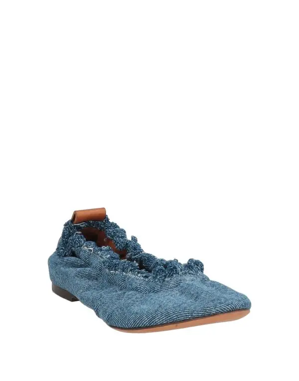 LANVIN Cotton And Calfskin Ballet Flats