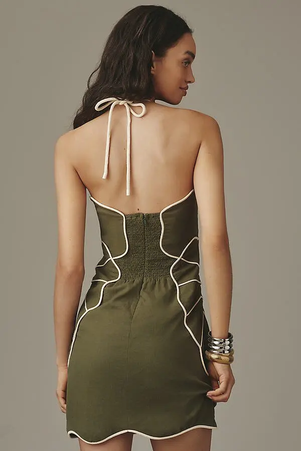 Farm Rio Linen Blend Wavy Mini Dress In Green Pattern - 40% Off |  Editorialist