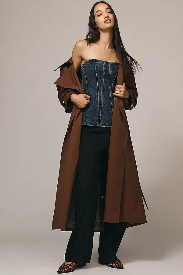 AGOLDE Lara Strapless Denim Corset Top
