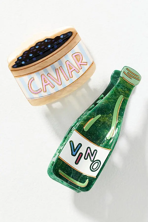 FRASIER STERLING Novelty Hair Claw Clip - Vino Caviar