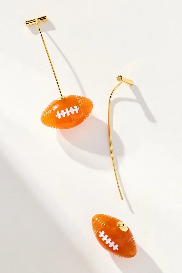 Anthropologie Sport Icon Threader Earrings - Football
