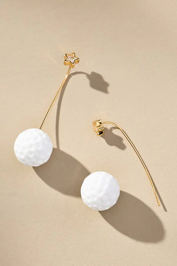 Anthropologie Sport Icon Threader Earrings - Golf