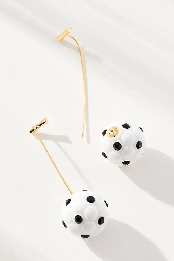 Anthropologie Sport Icon Threader Earrings - Soccer