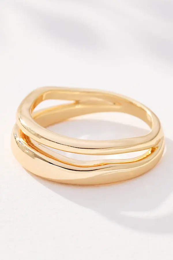 Anthropologie Layered Stacking Ring - Gold
