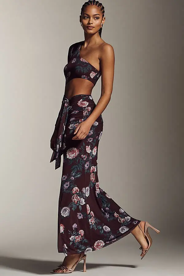AFRM Shai One-shoulder Cutout Maxi Dress