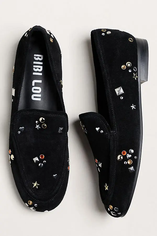 BIBI LOU Icon Studded Loafers - Black