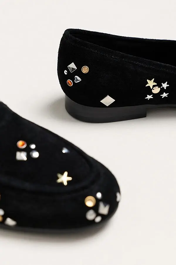 BIBI LOU Icon Studded Loafers - Black
