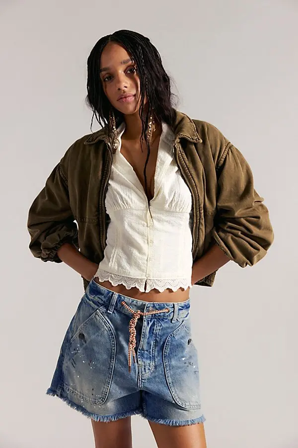 Free People We The Free Hike It Up Utility Shorts - Pasadena