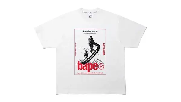 A BATHING APE By Kazuki Kuraishi Skate Relaxed Fit Tee Shirt - White