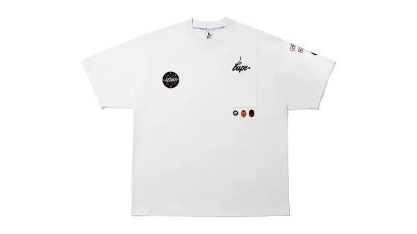 A BATHING APE By Kazuki Kuraishi Patch Military Tee Shirt - White