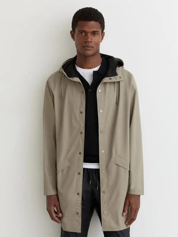Rains Waterproof Long Rain Jacket - Drift