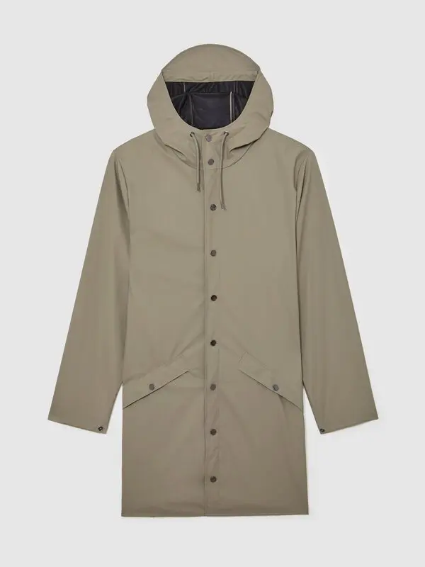 Rains Waterproof Long Rain Jacket - Drift
