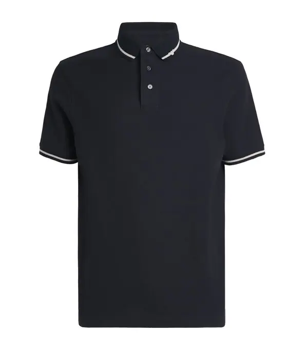 Emporio Armani Cotton Piqué Eagle Polo Shirt - Blue